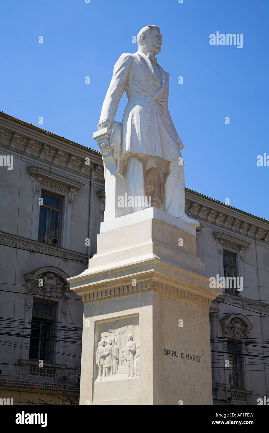 Spiru C Haret Statue, Bucharest, Romania Stock Photo - Alamy