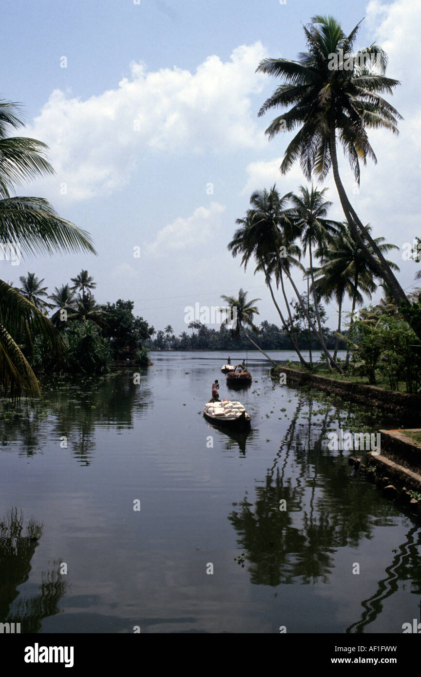 South India Kerala Backwater Fishing Boats Stock Photo - Alamy