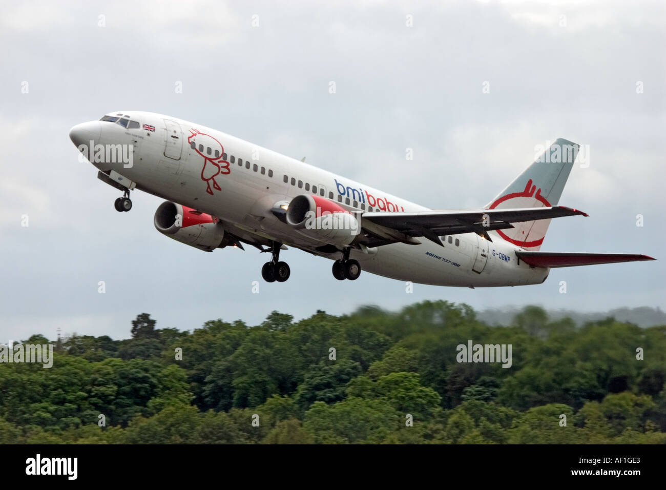 BMI Baby Boeing 737 300 taking off from Edinburgh Turnhouse airport ...