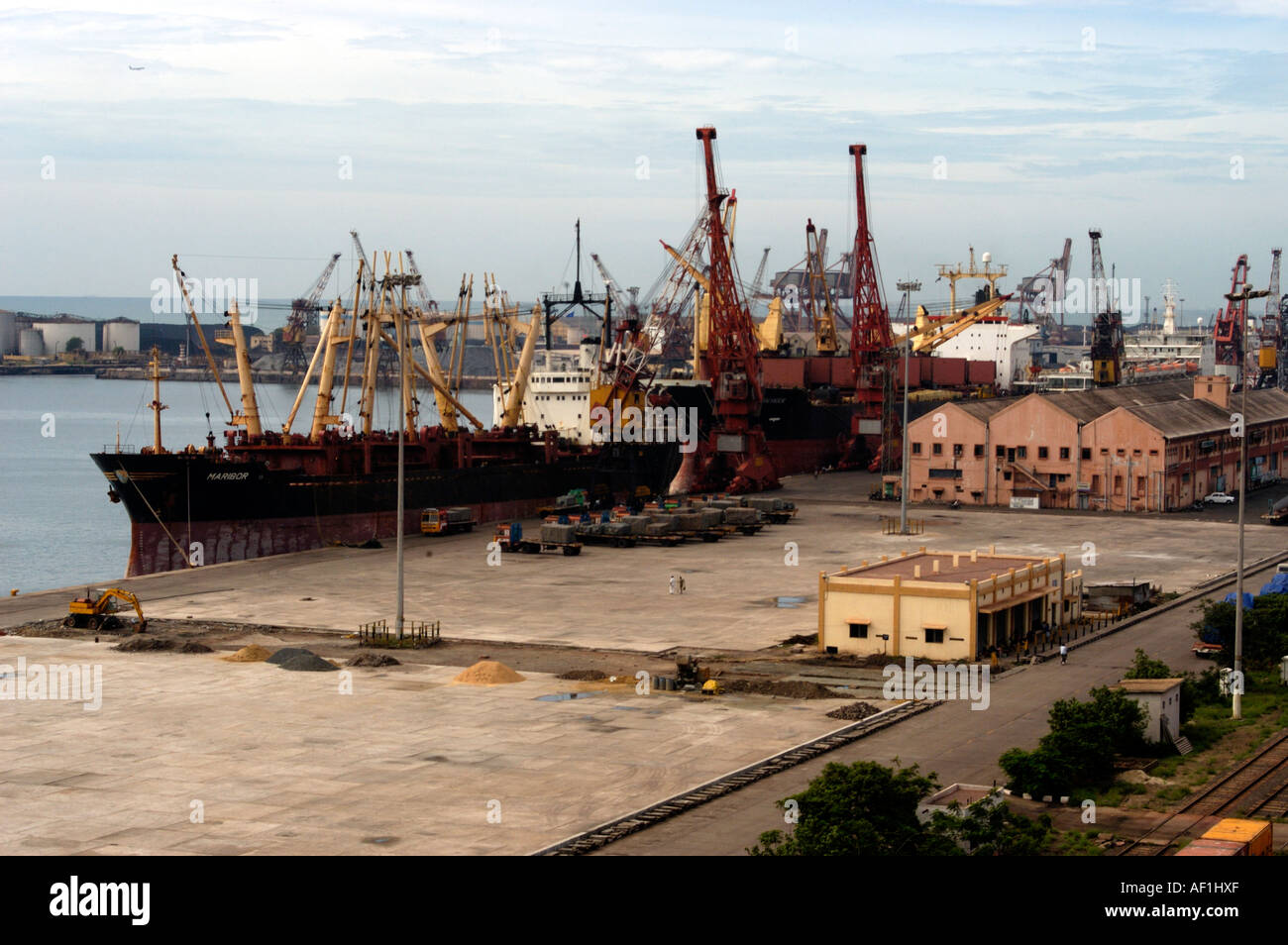 SHIP ANCHORED AT BERTH CHENNAI PORT TAMIL NADU Stock Photo - Alamy