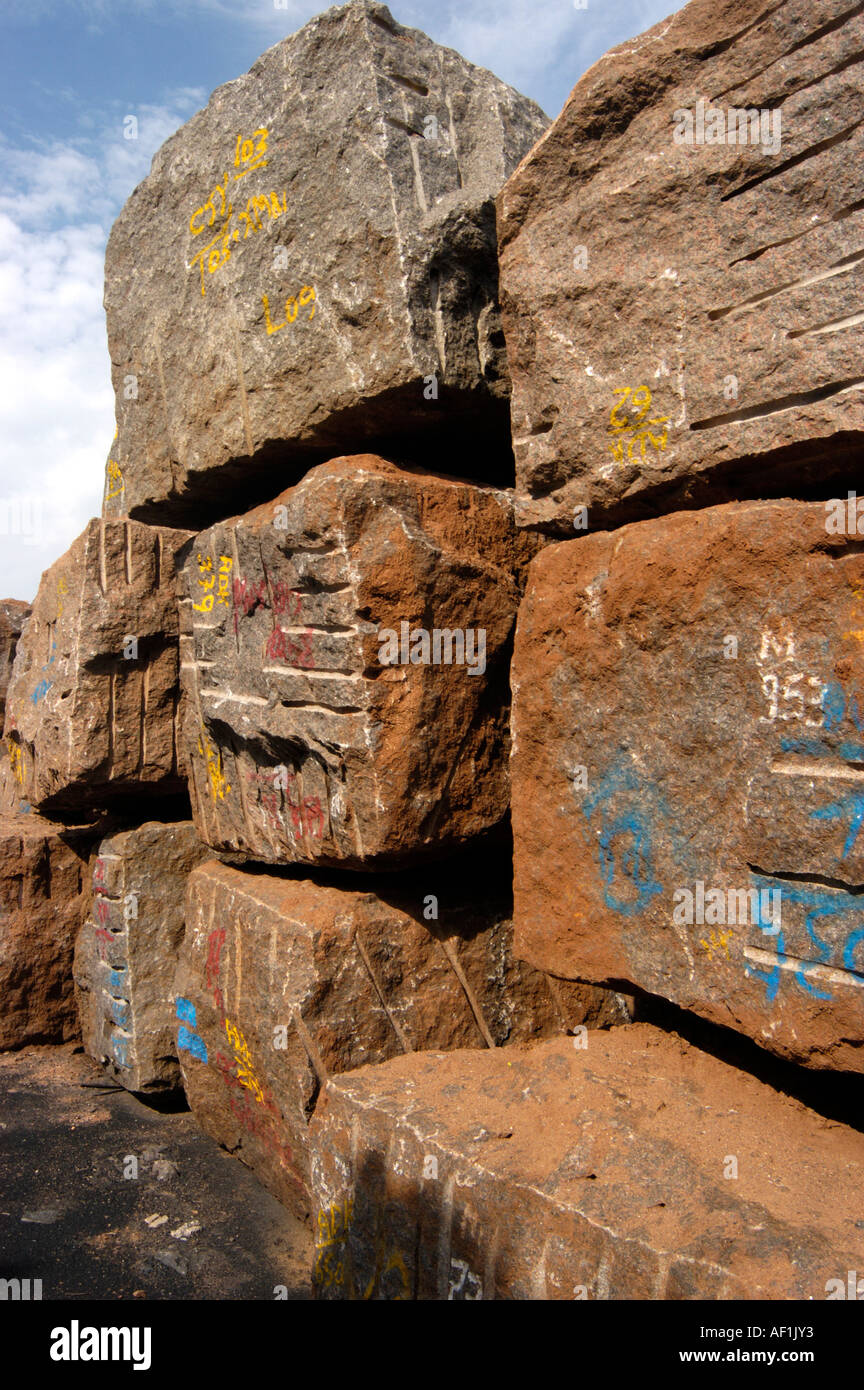 EXPORTING GRANITE CHENNAI PORT Stock Photo - Alamy