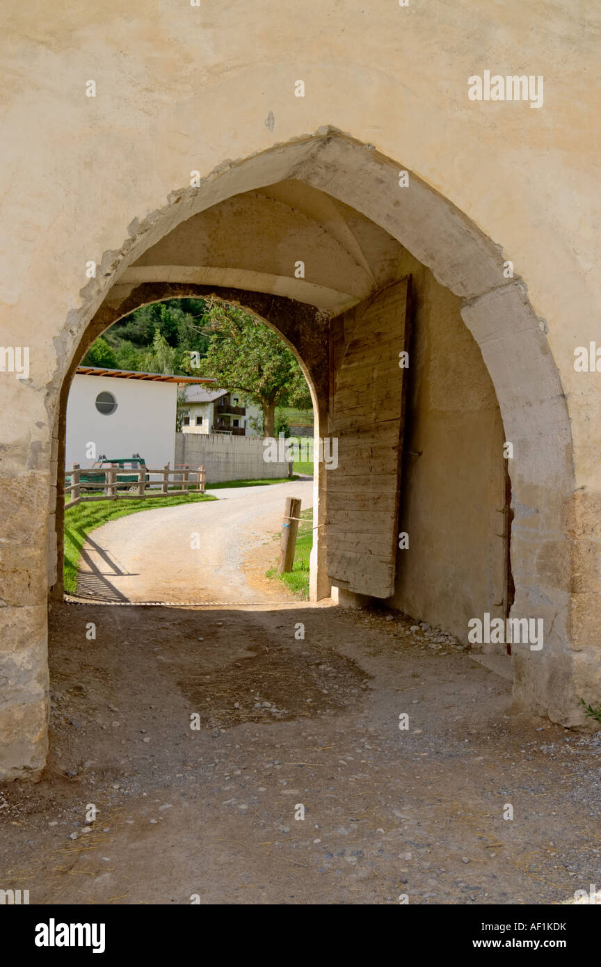 Entrance to the monastery in Mustair, Switzerland Stock Photo - Alamy