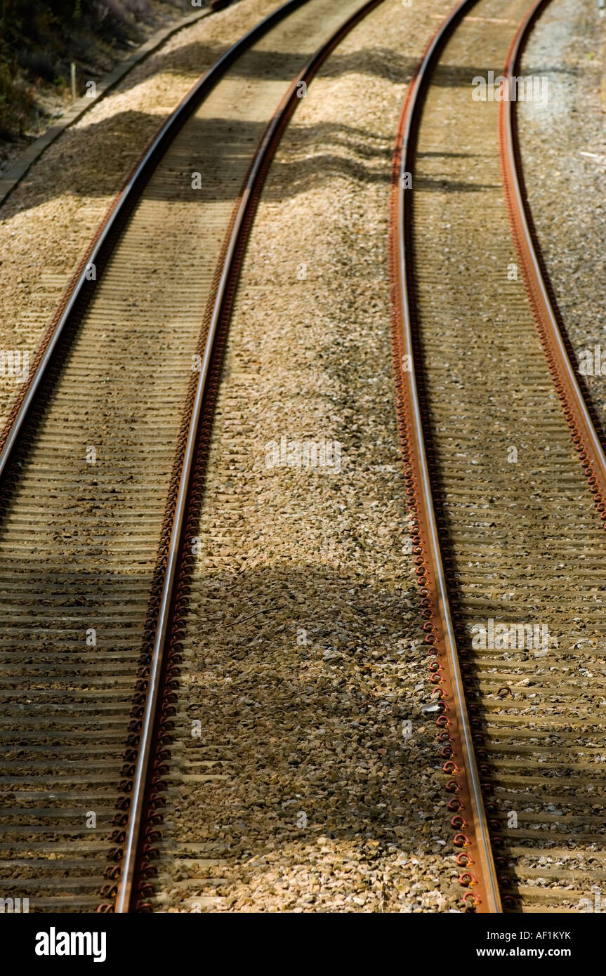 Railway track Surrey England UK Stock Photo - Alamy
