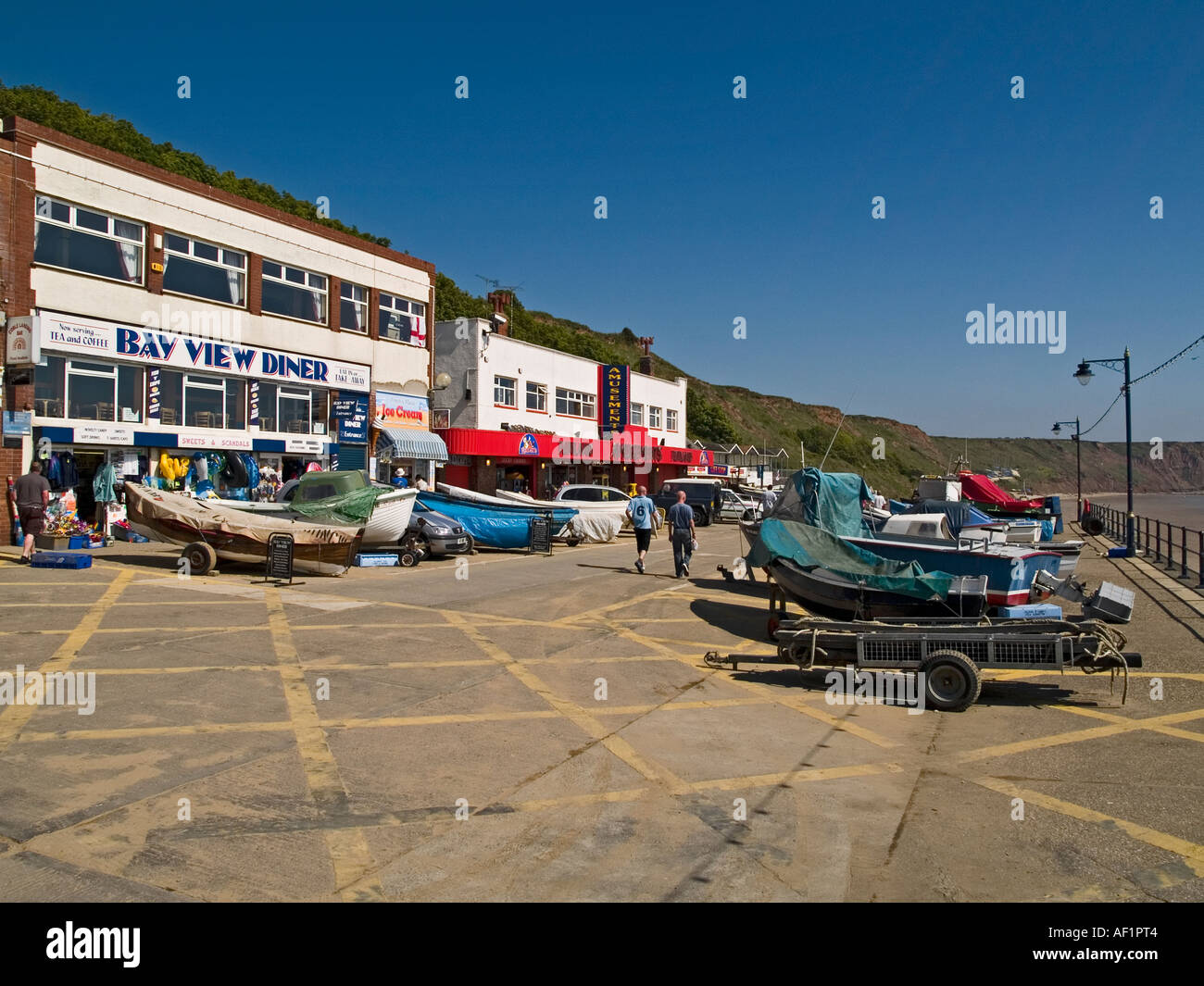 At Filey North Yorkshire UK the typical seaside resort amusements are ...