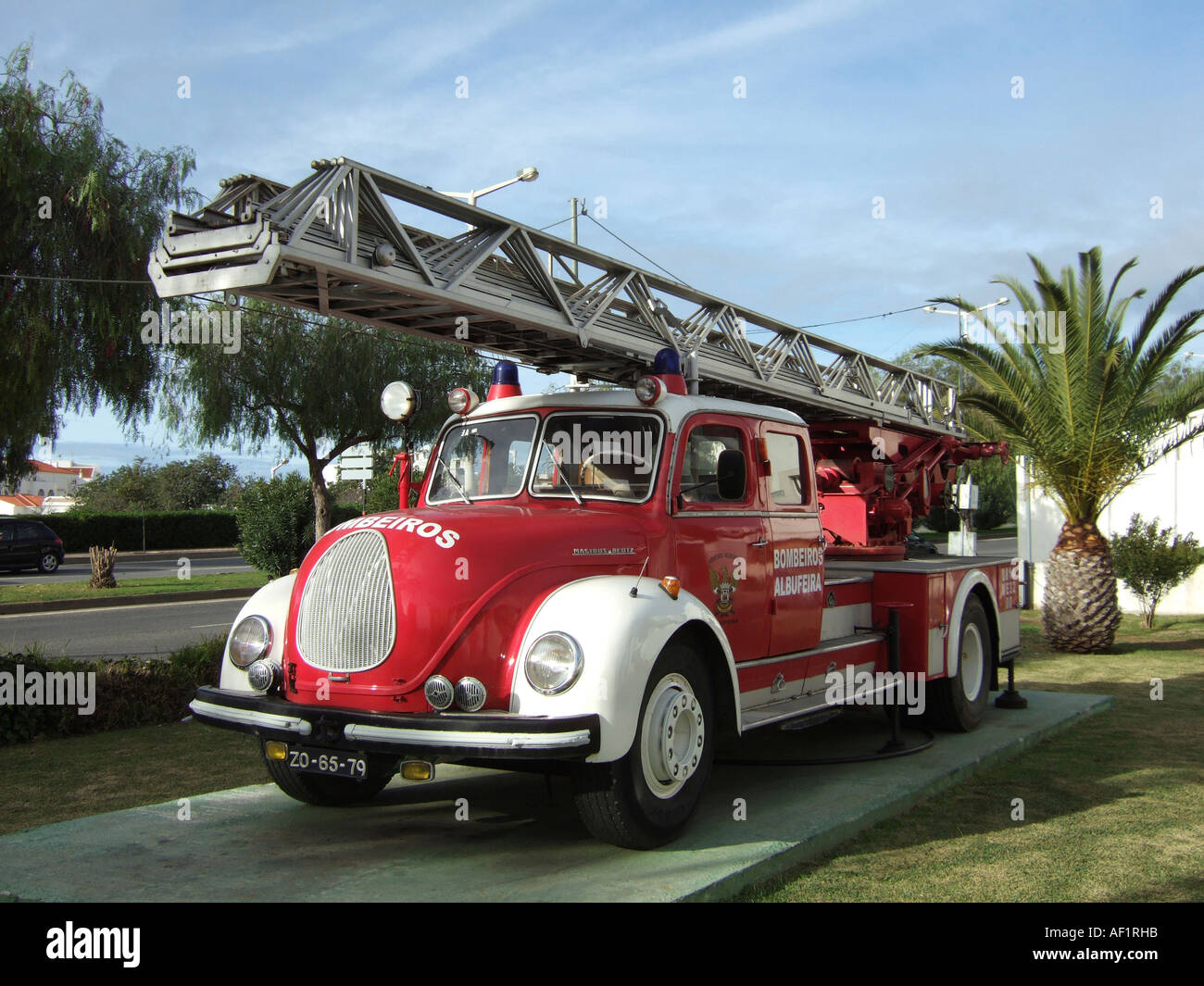 Vintage Fire appliance with extending ladder at the Albufeira fire ...