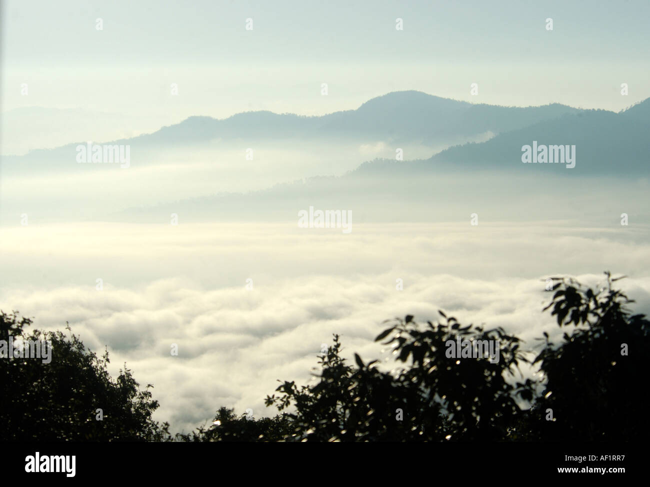 A VIEW OF THE KUMAON RANGES IN HIMALAYAS UTTARANCHAL INDIA Stock Photo ...
