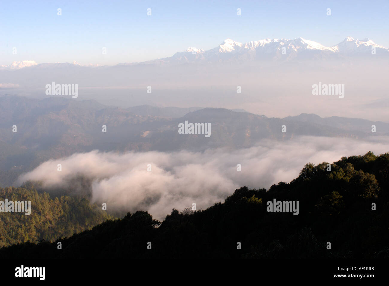 A VIEW OF THE KUMAON RANGES IN HIMALAYAS UTTARANCHAL INDIA Stock Photo ...