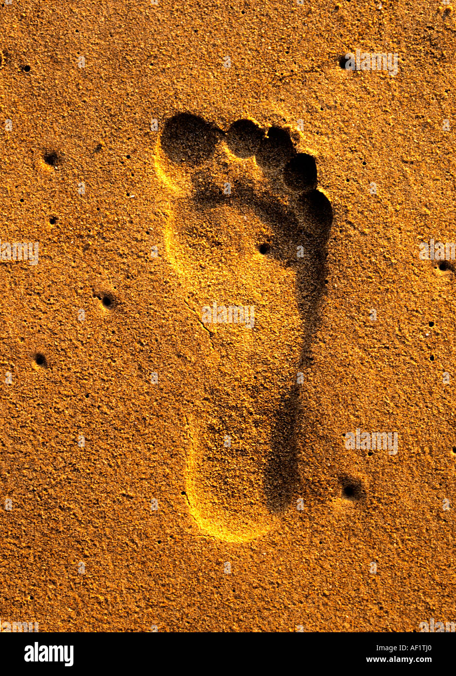 FOOT STEP ON SAND Stock Photo - Alamy