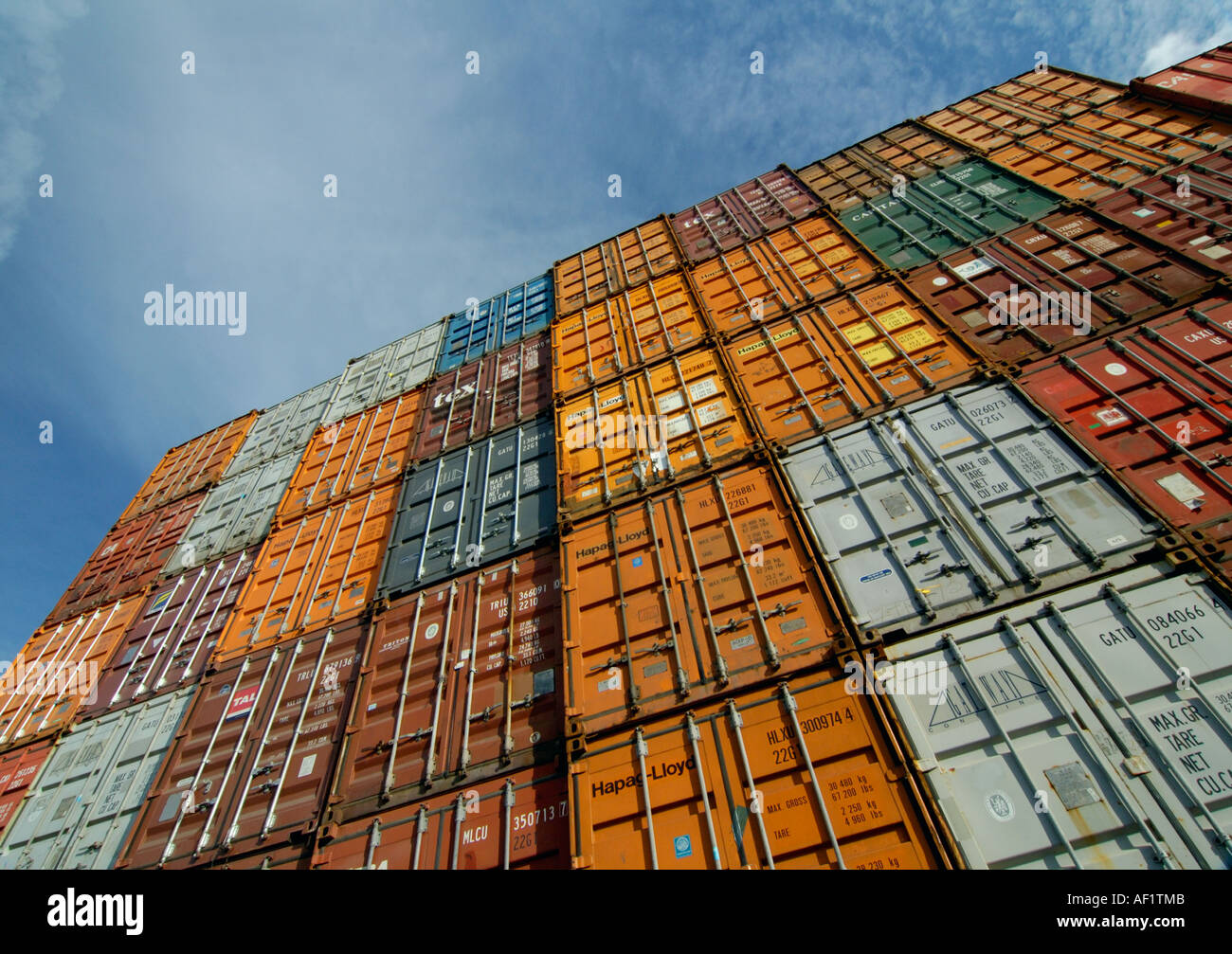 Shipping containers in port of Tilbury London Stock Photo - Alamy