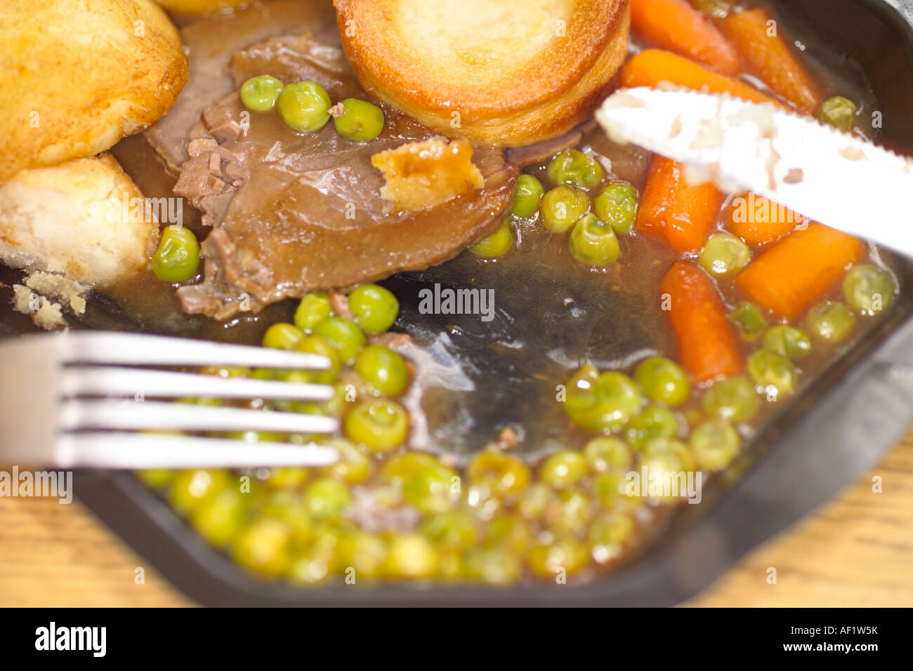 Roast beef TV dinner Stock Photo - Alamy