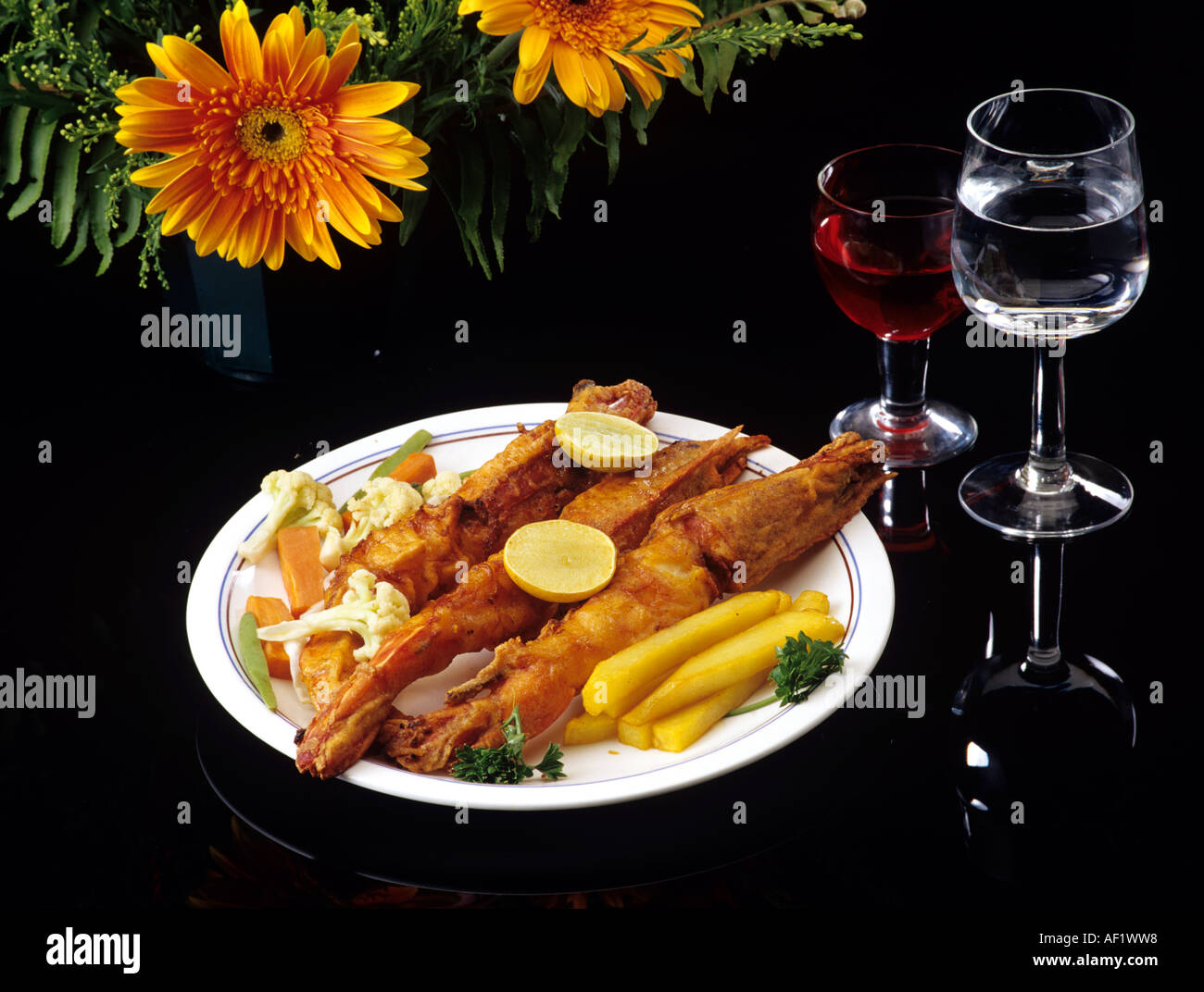 FRIED GOLDEN PRAWNS KERALA CUISINE Stock Photo - Alamy