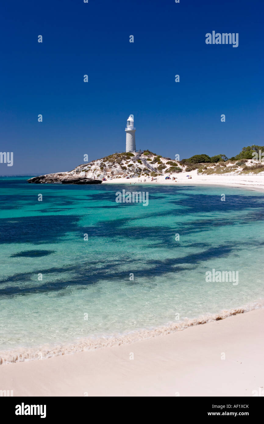 Bathurst Lighthouse on Rottnest Island, Western Australia Stock Photo ...