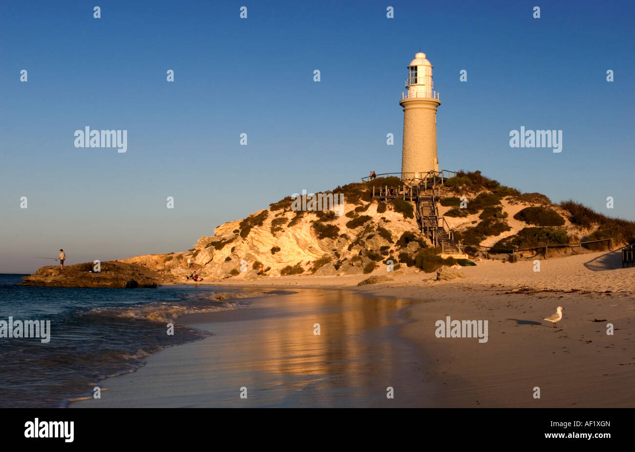 Bathurst Lighthouse on Rottnest Island, Western Australia Stock Photo ...