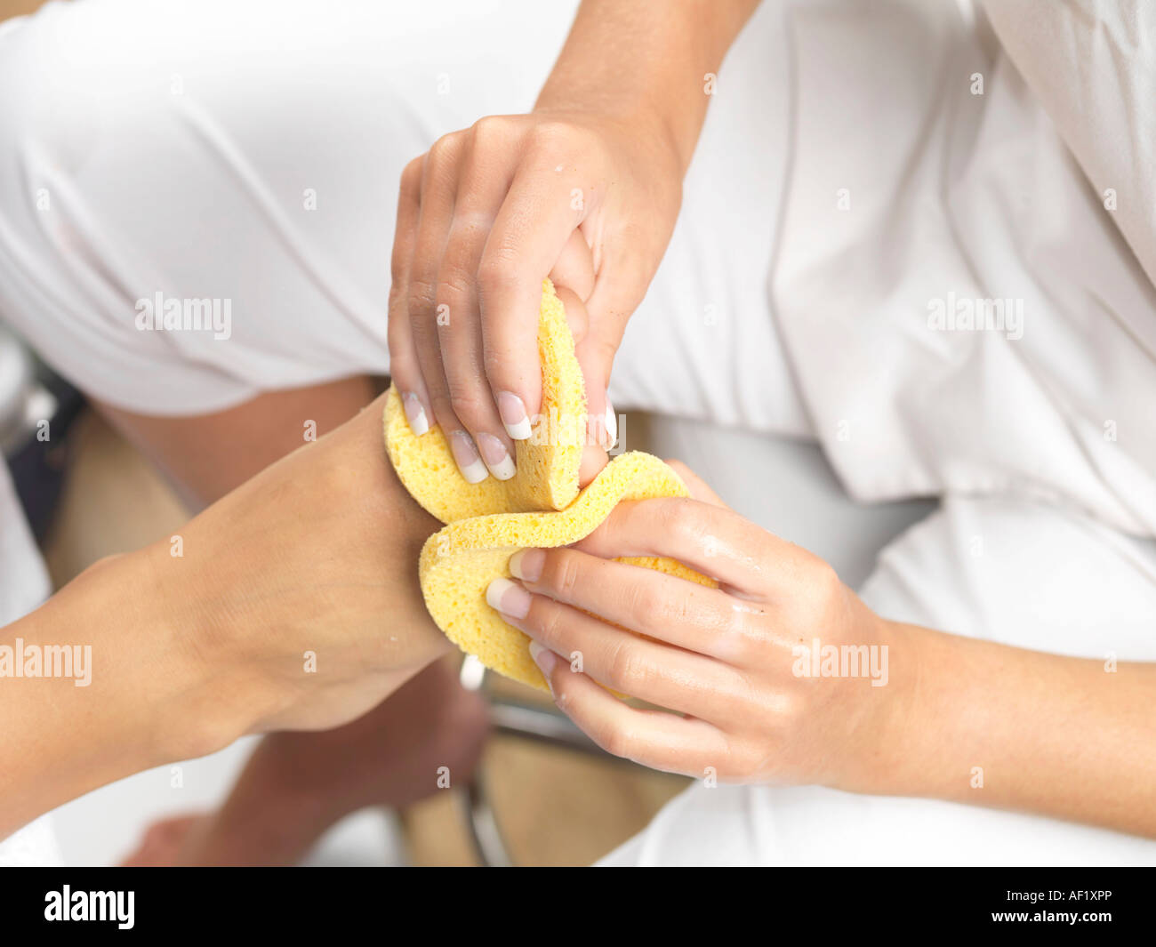 Young Woman Having Pedicure Models Released Stock Photo - Alamy