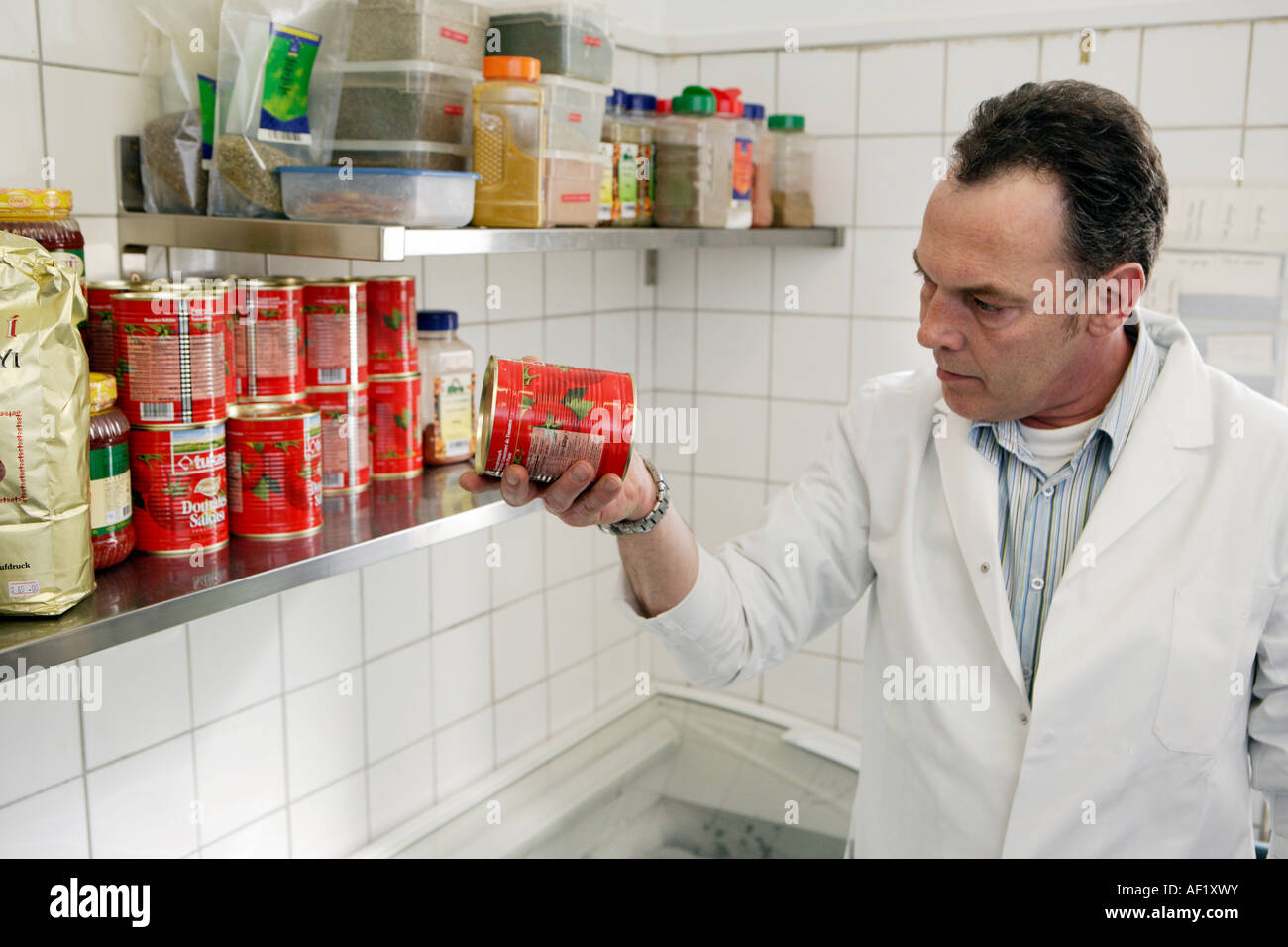 Food quality control Inspector checks a Turkish quick snack Stock Photo ...