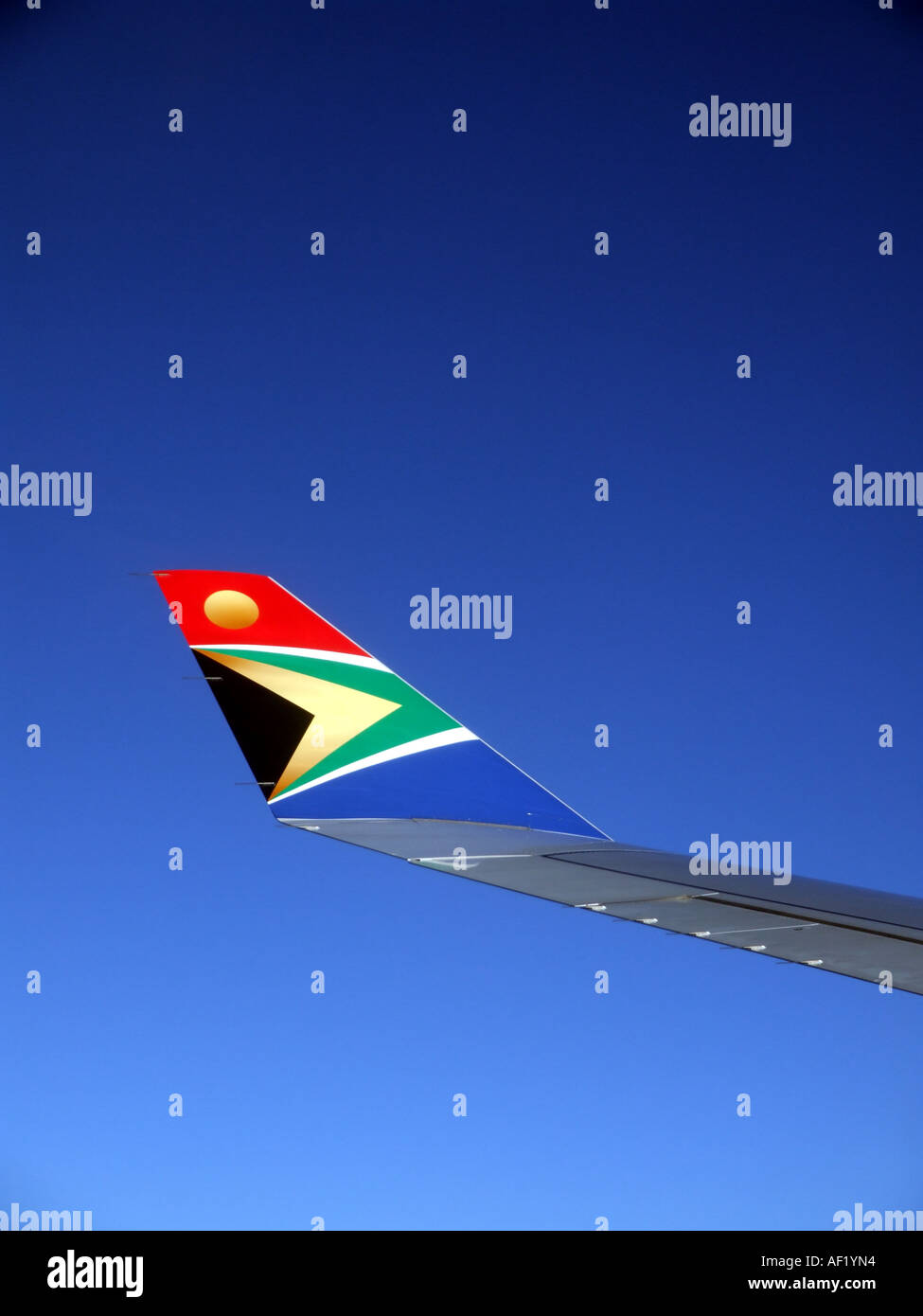 The national flag of the Republic of South Africa portrayed on the ...
