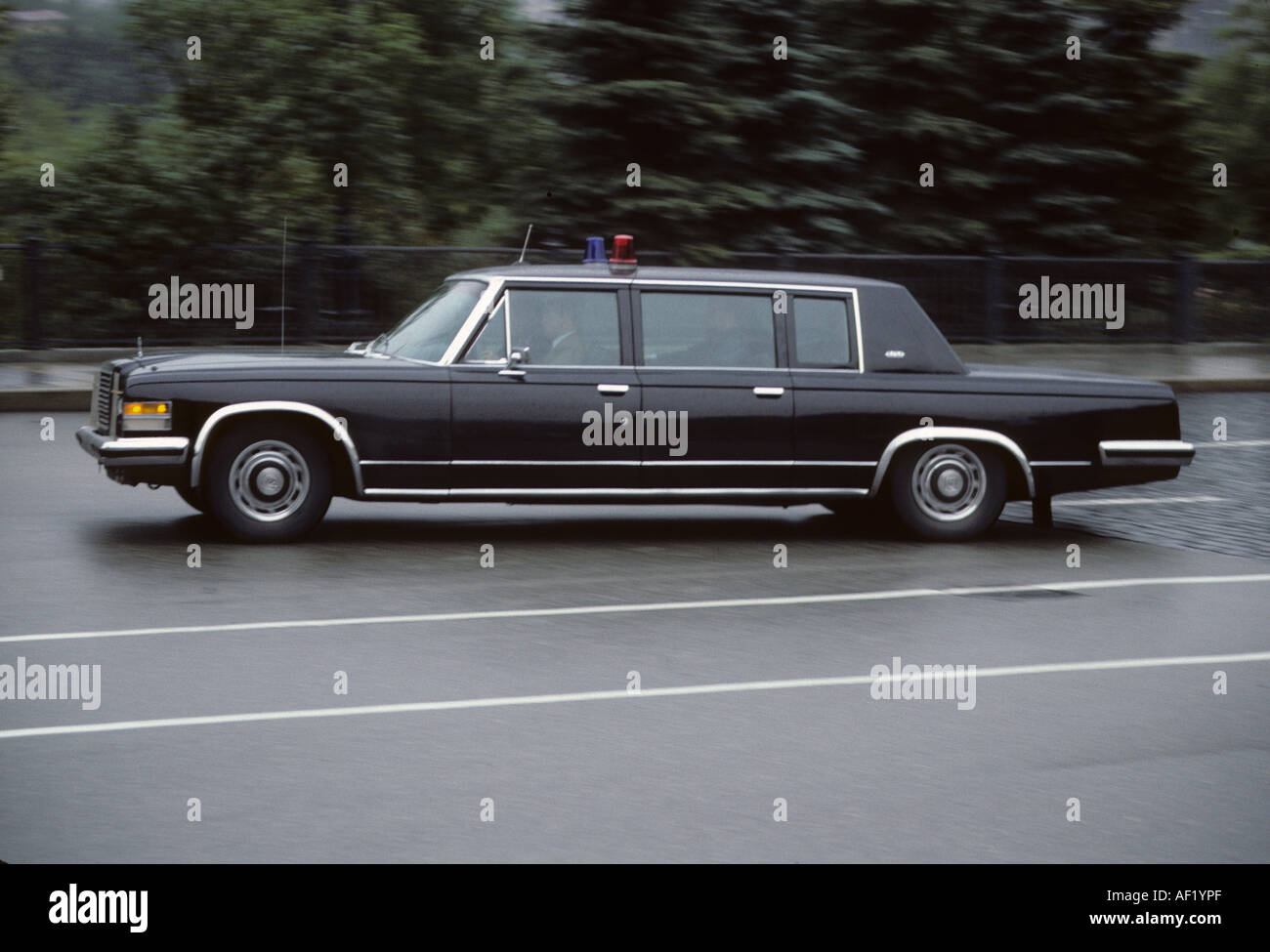 ZIL-4104 Official Limousine crossing Red Square Moscow in 1987 Stock ...