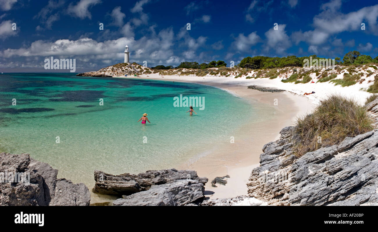 Bathurst Lighthouse on Rottnest Island, Western Australia Stock Photo ...