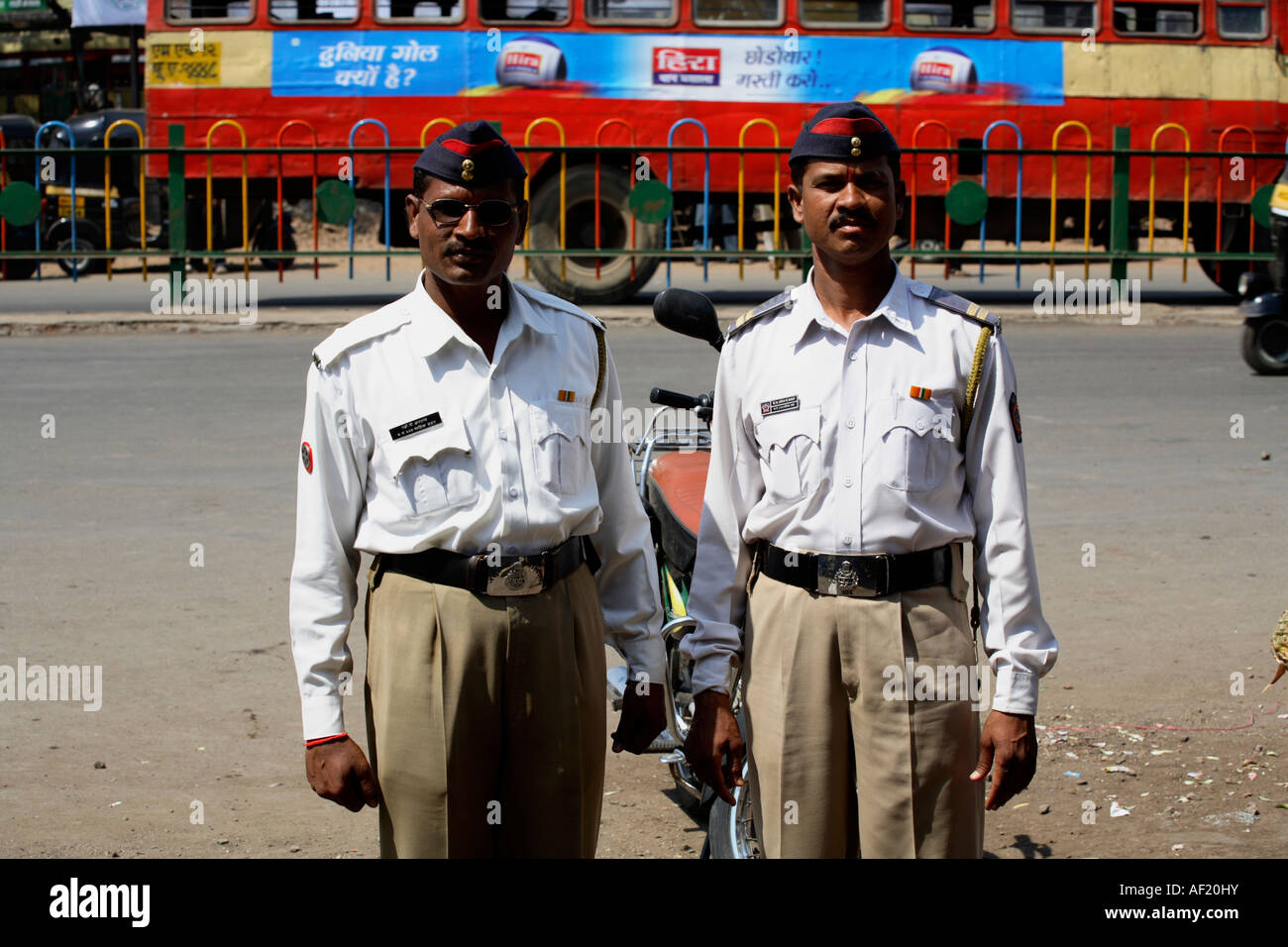 Indian Traffic Police taking break, Nasik, India Stock Photo - Alamy