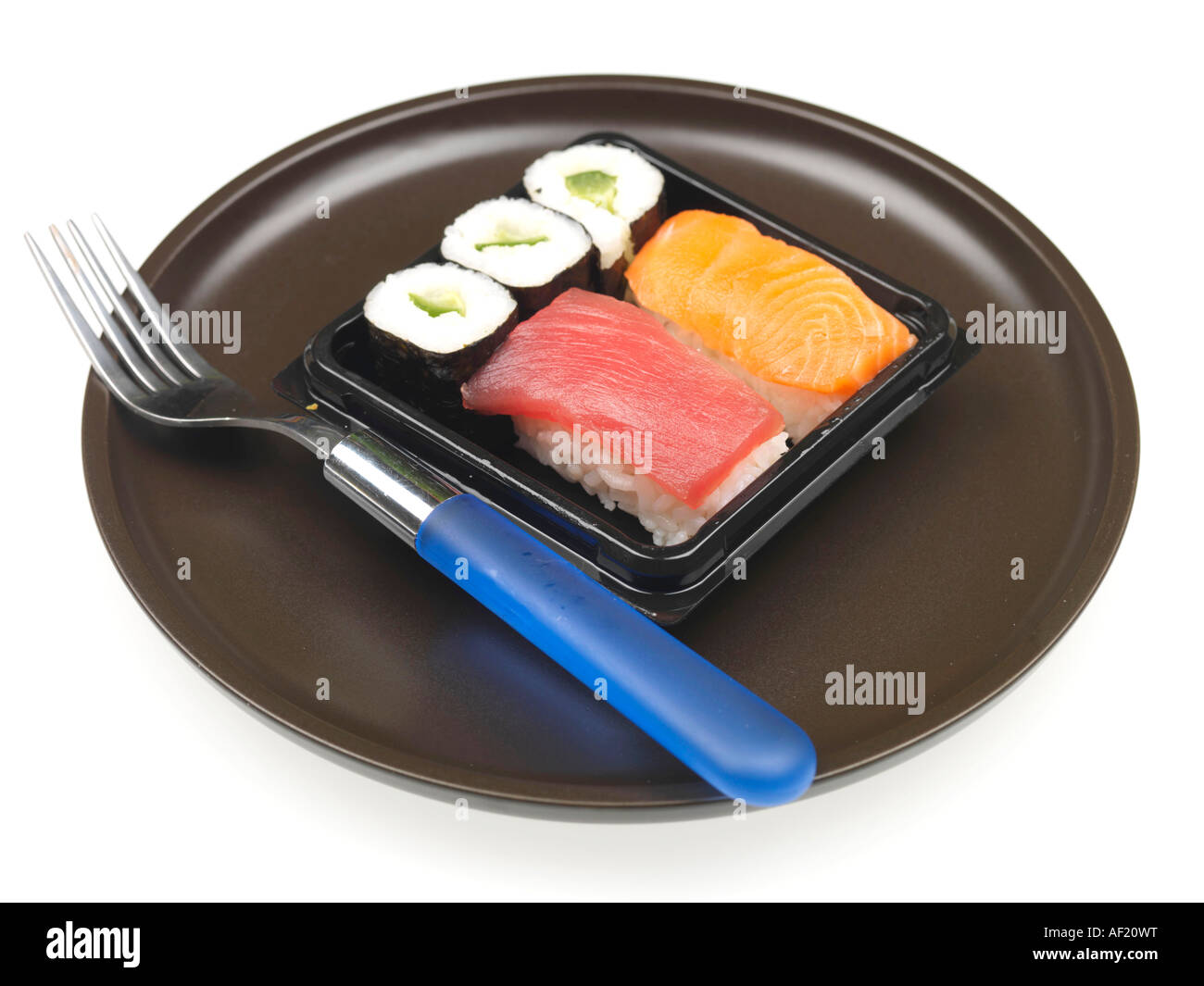 Selection Of Assorted Shop Bought Colourful Japanese Style Sushi Snacks ...
