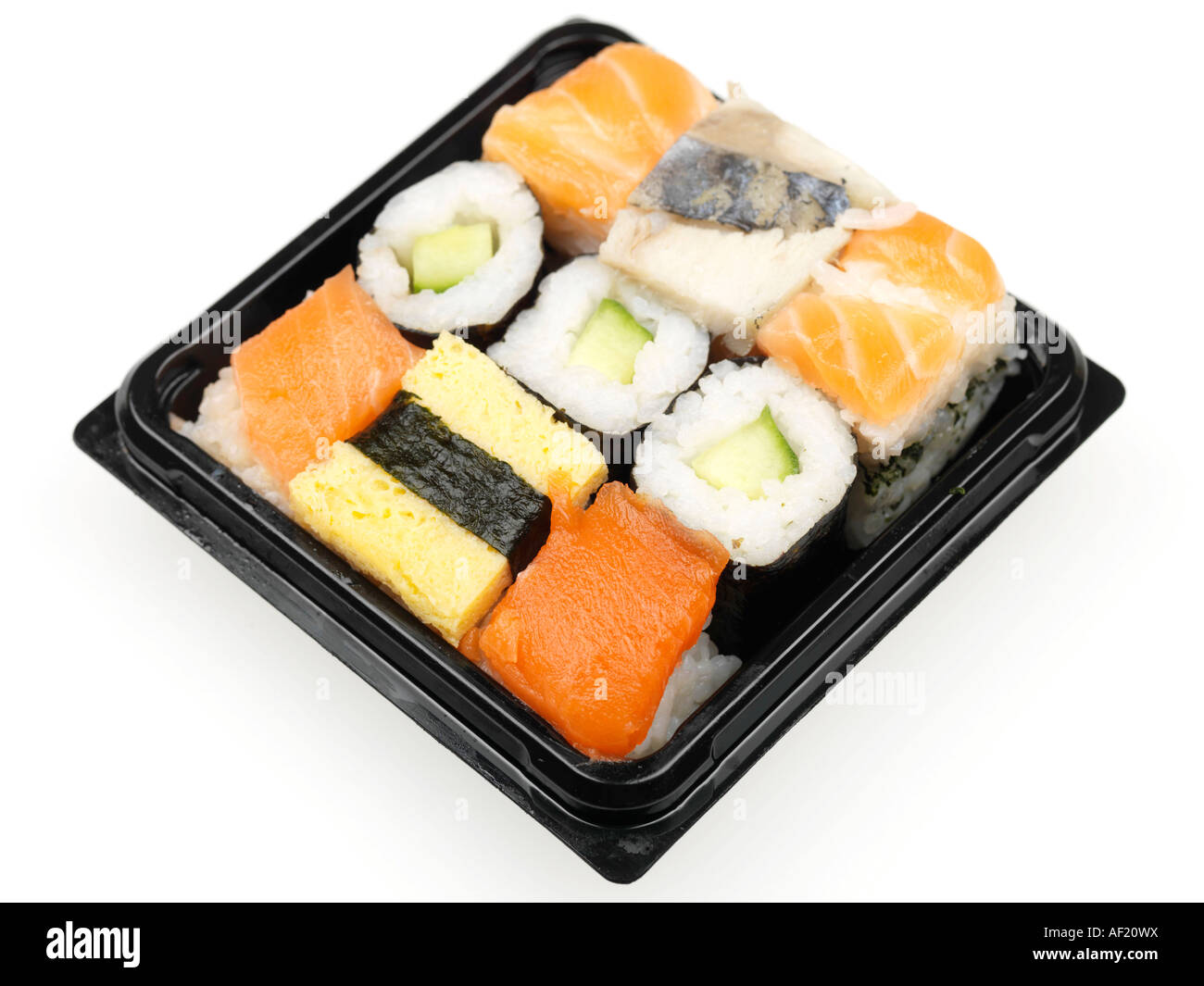 Selection Of Assorted Shop Bought Colourful Japanese Style Sushi Snacks ...