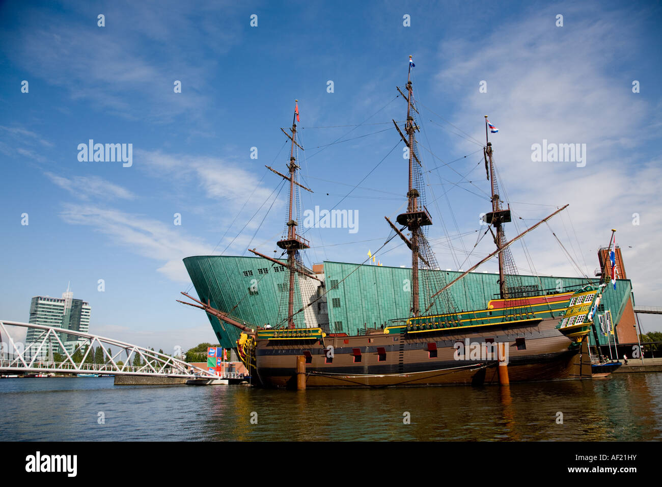 NEMO and Amsterdam Museum Ship, Amsterdam, The Netherlands Stock Photo ...