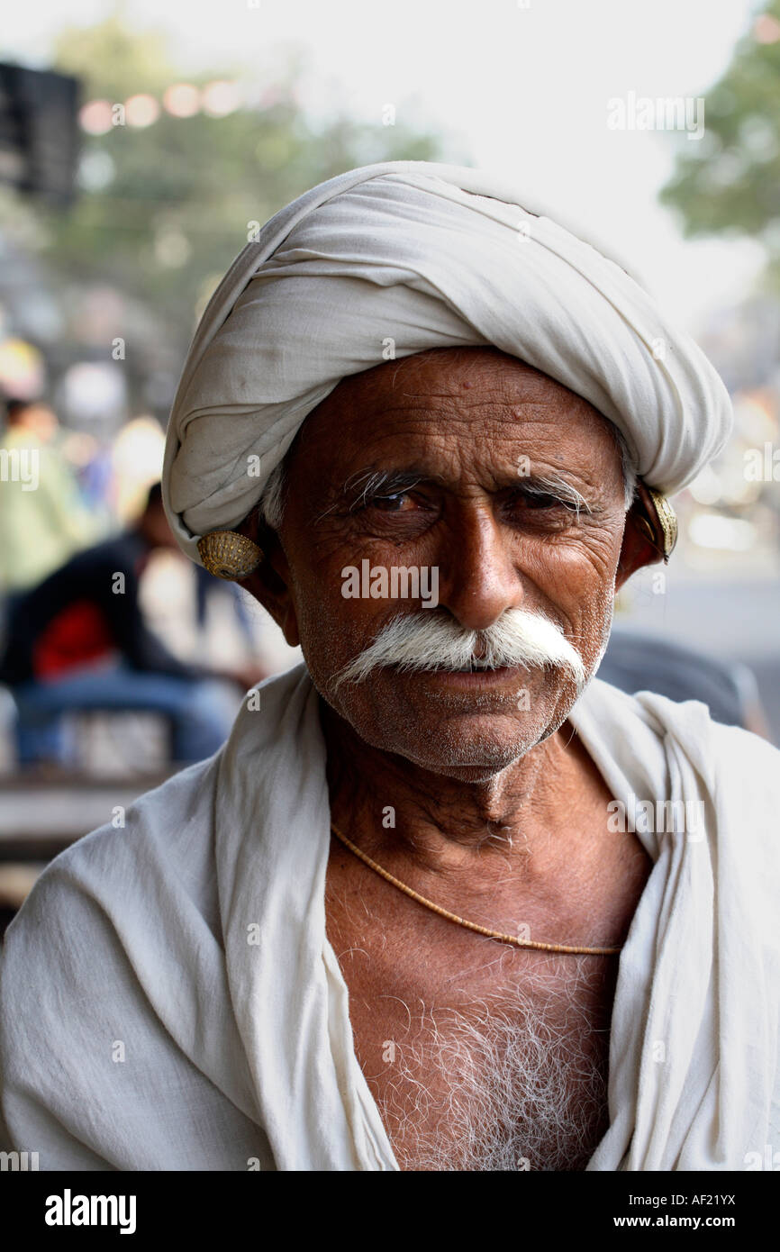 Indian male from rabari tribe standing on street in Una, Gujarat, India ...