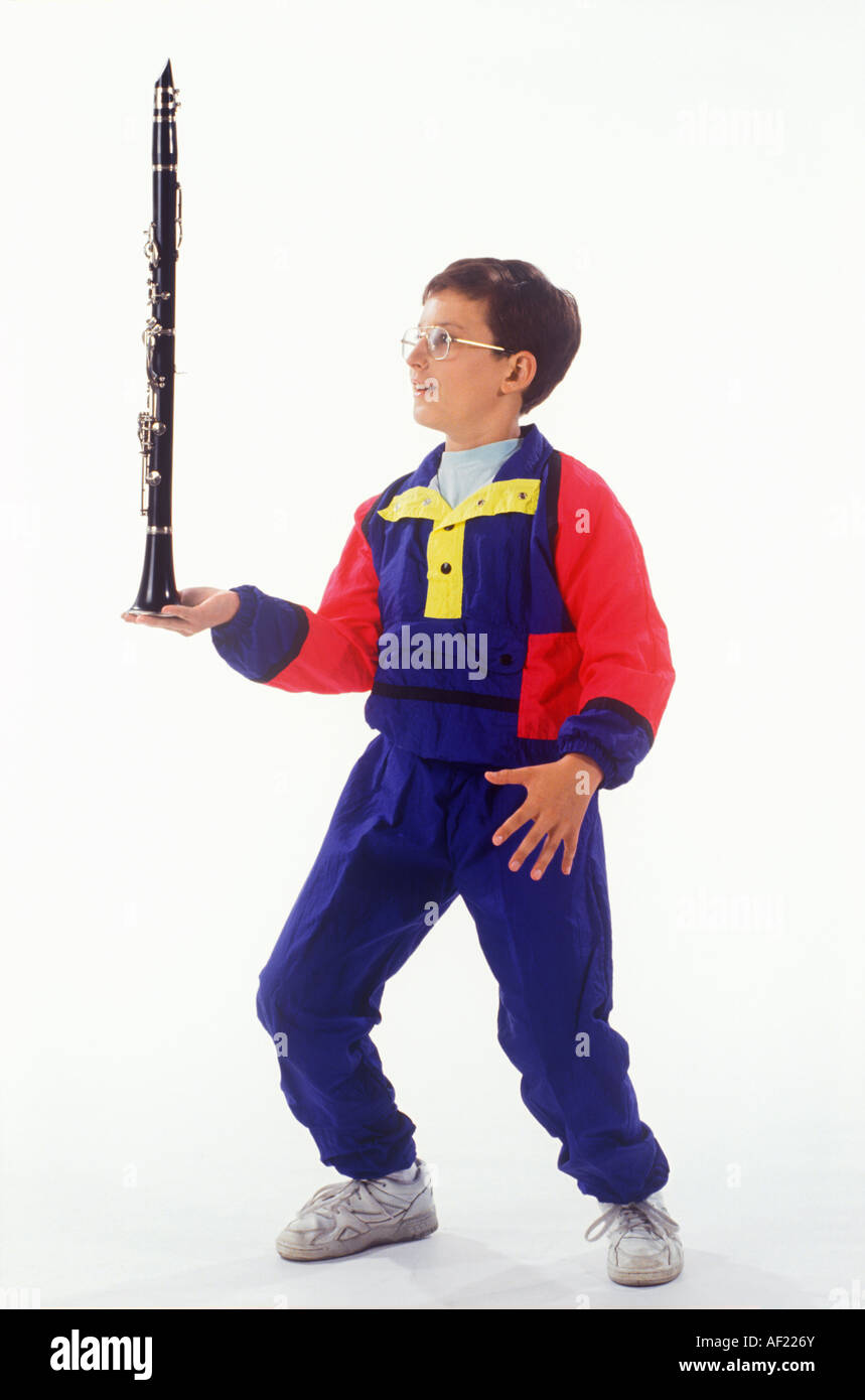Boy student clarinet balance hi-res stock photography and images - Alamy