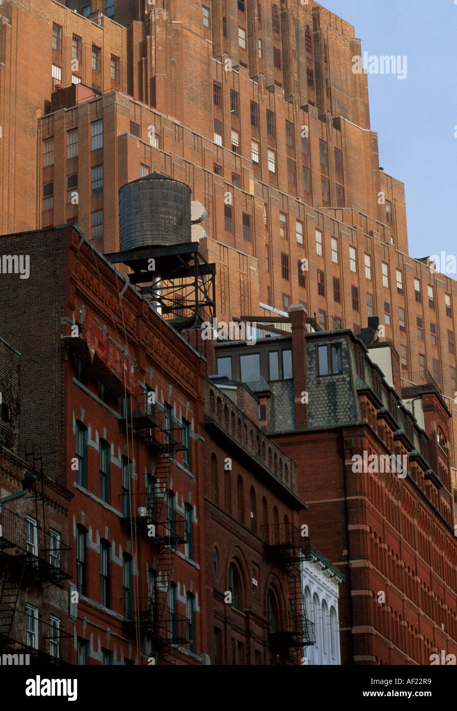 Brick high rise buildings, Manhatten, New York City. Early 20th century ...