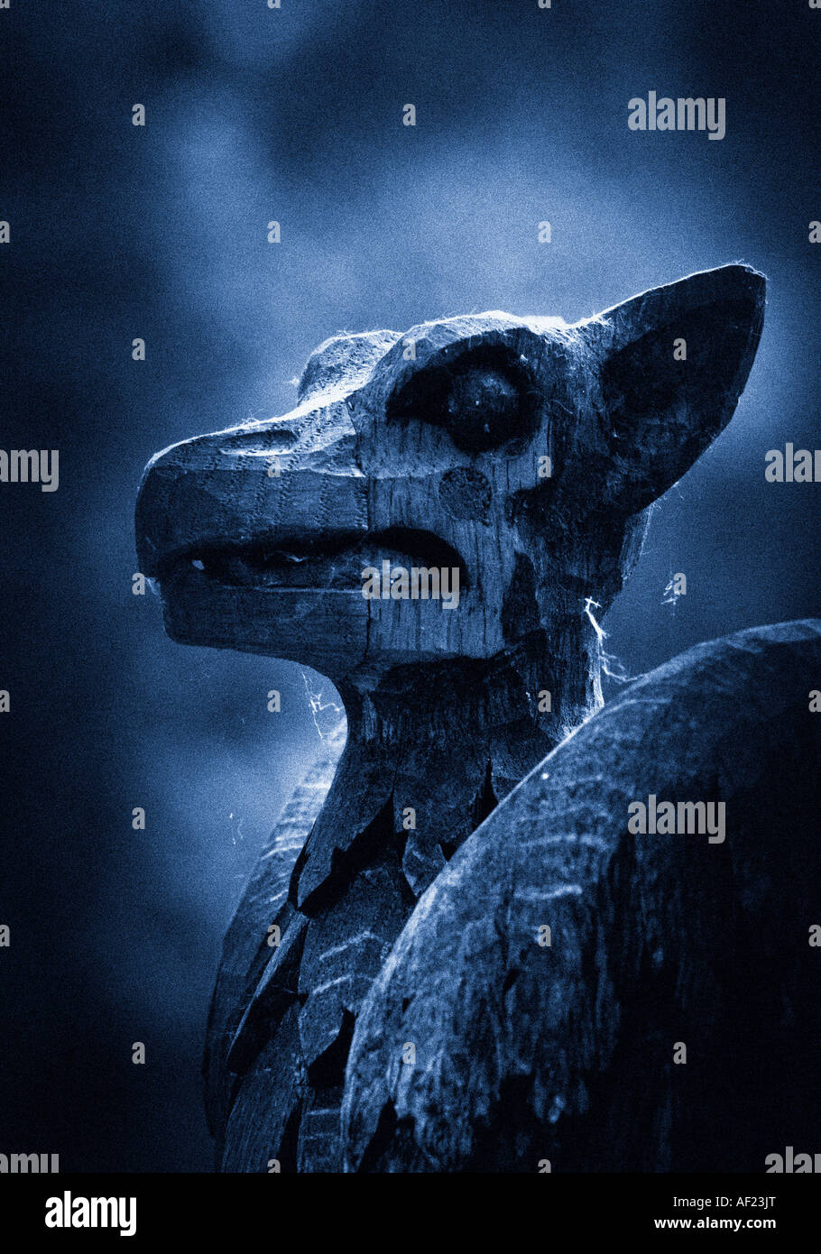 carved wooden phoenix head Stock Photo - Alamy