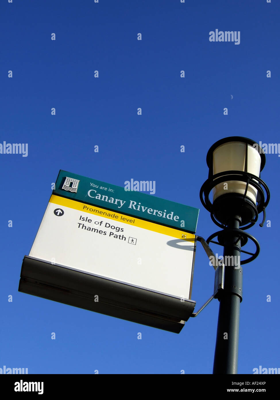 Canary Riverside sign Stock Photo - Alamy