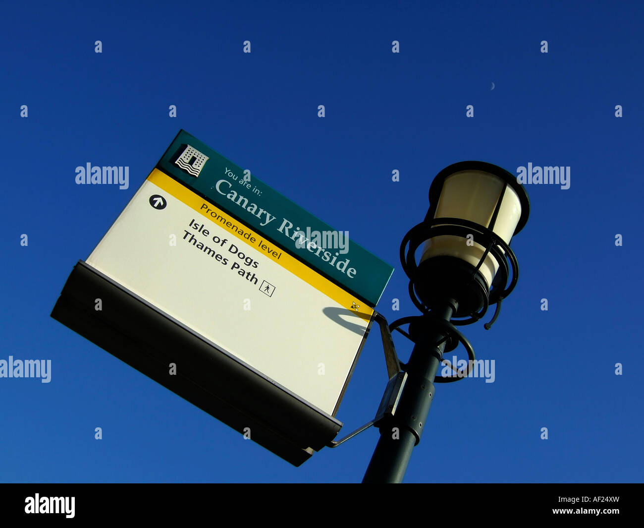 Canary Riverside sign Stock Photo - Alamy