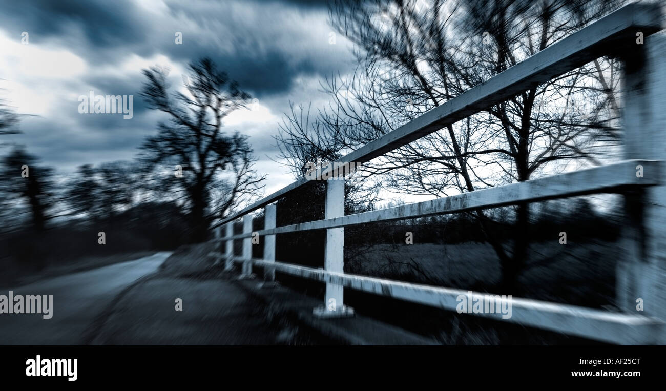 wintery road Ellingham Stock Photo - Alamy
