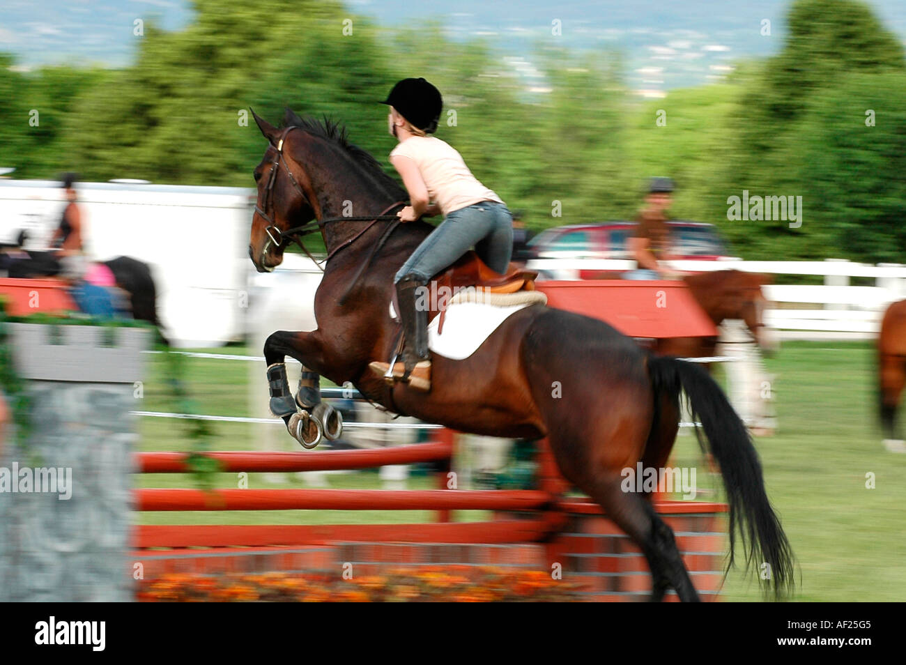 Hunting horse jumping hi-res stock photography and images - Alamy