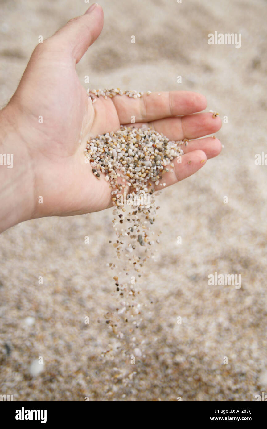 sand falling out of a mans hand Stock Photo - Alamy