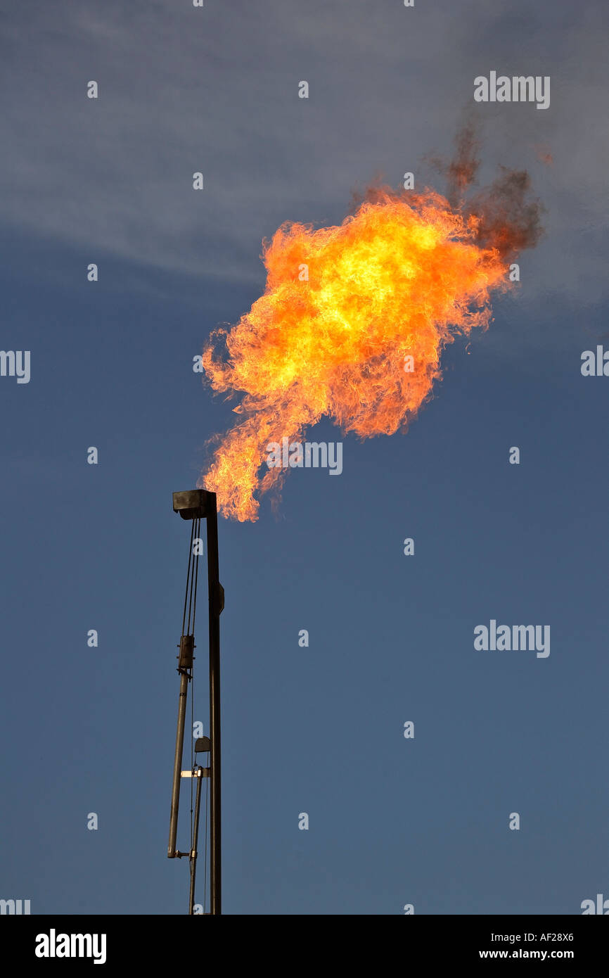 Flame at Mission Oil Hq in the Viewfield Oil Field in scenic ...