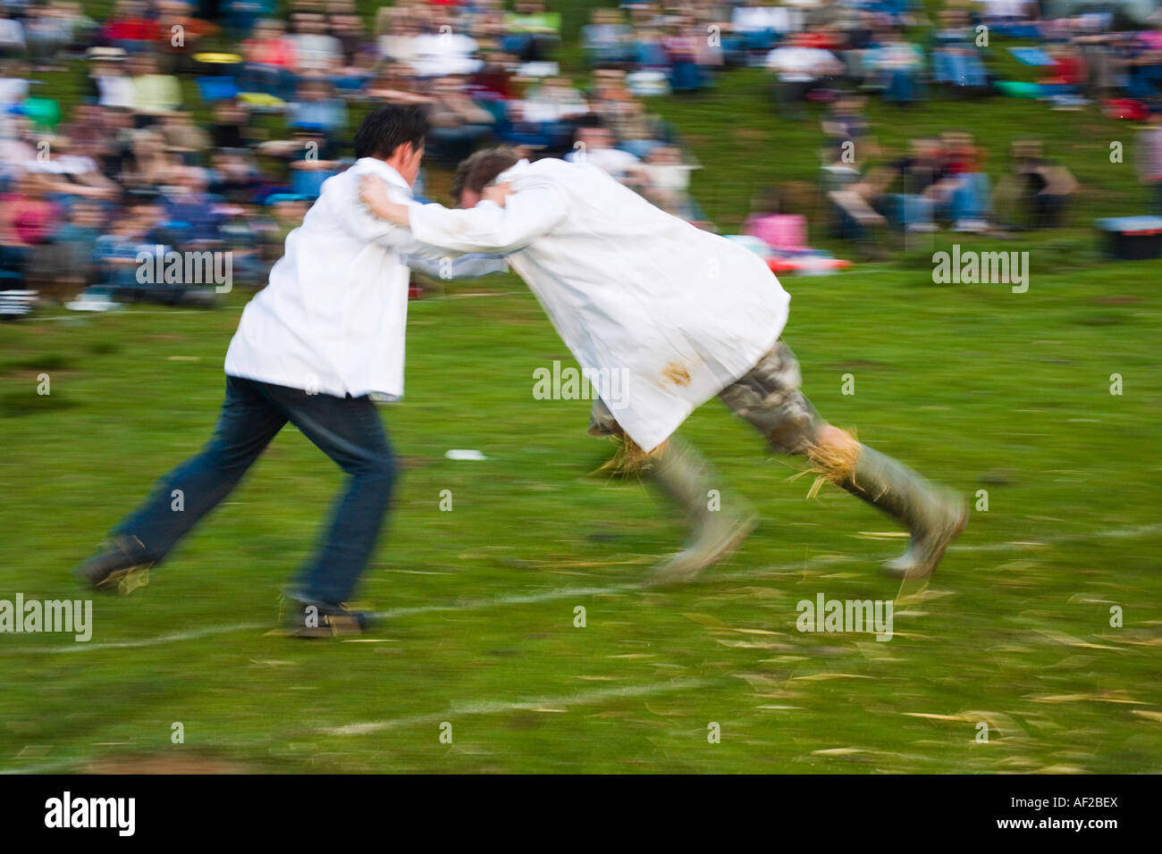 Shin kicking at the Cotswold Olympicks Gloucestershire GB UK Stock ...