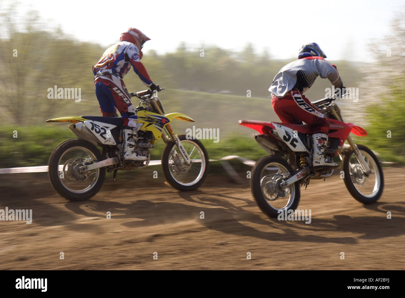 duel during a motocross race, Germany Stock Photo - Alamy