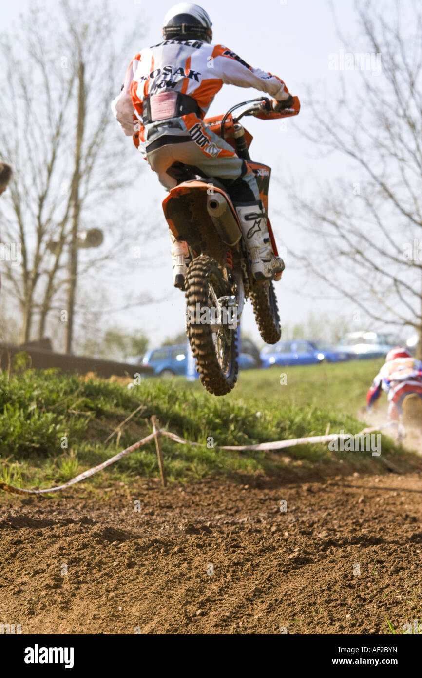 jump during a motocross race, Germany Stock Photo - Alamy