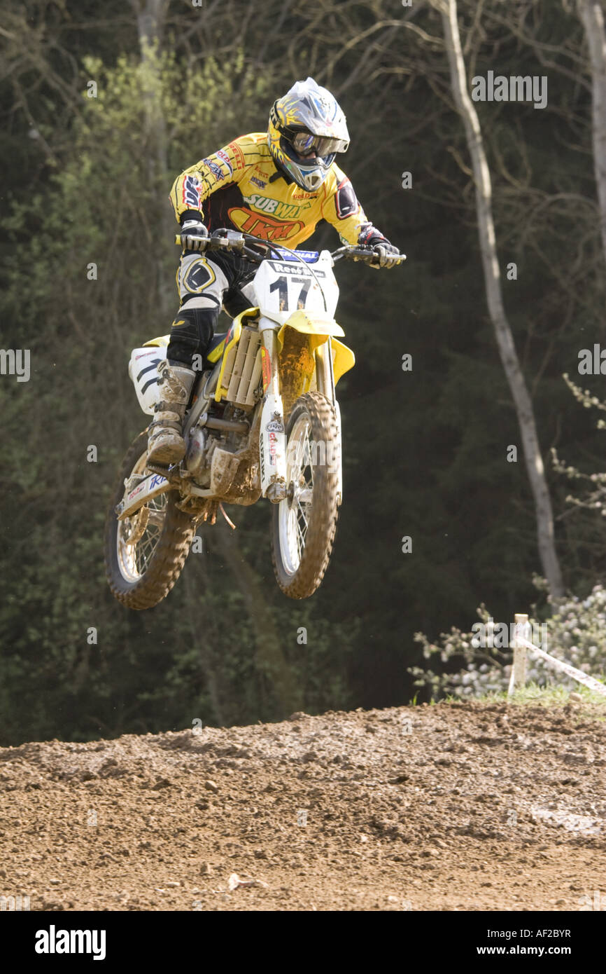 jump during a motocross race, Germany Stock Photo - Alamy
