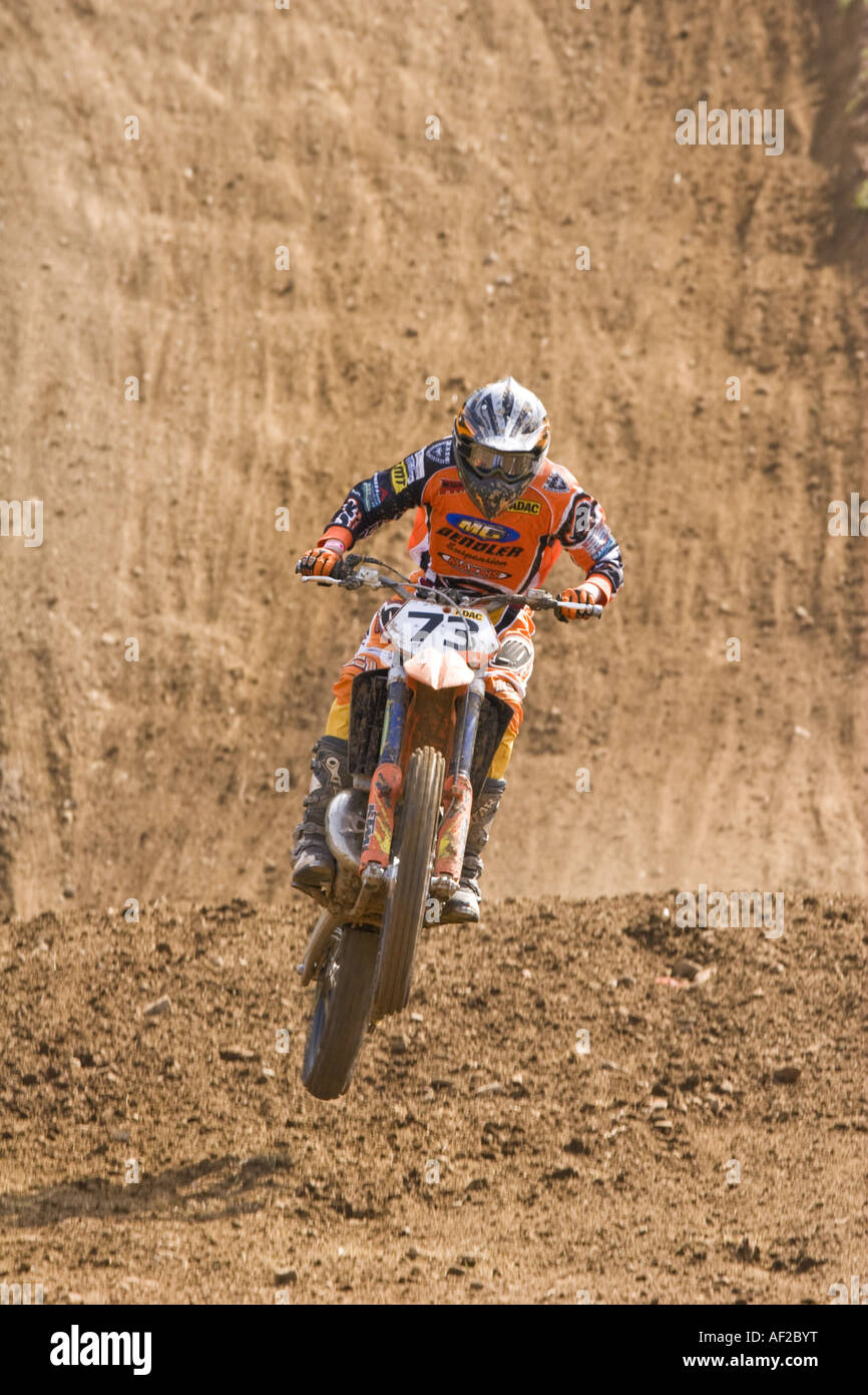 jump during a motocross race, Germany Stock Photo - Alamy