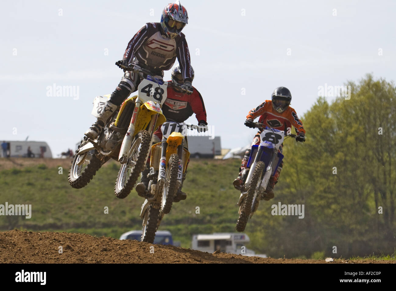 duel during a motocross race, Germany Stock Photo - Alamy