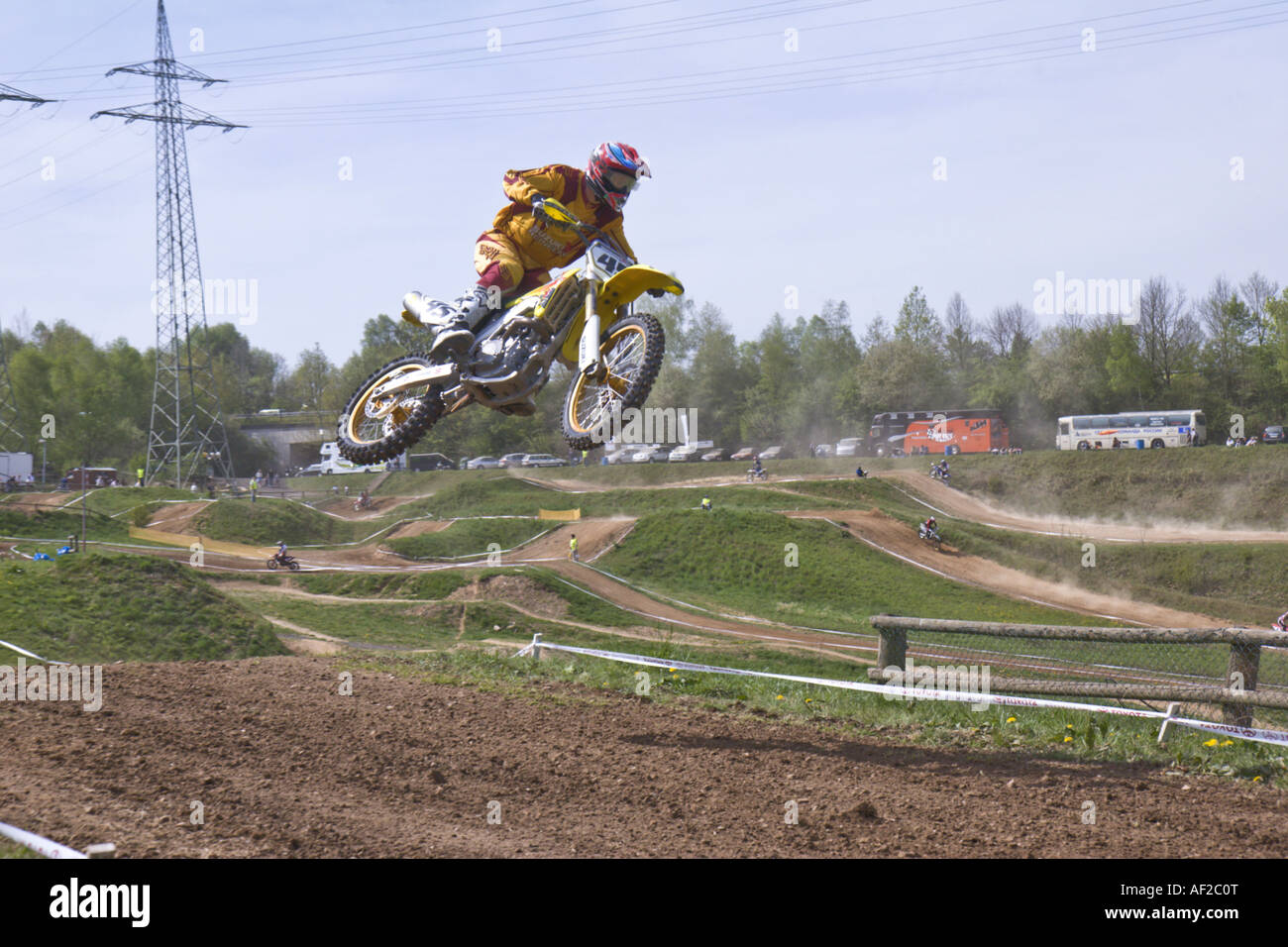 jump during a motocross race, Germany Stock Photo - Alamy