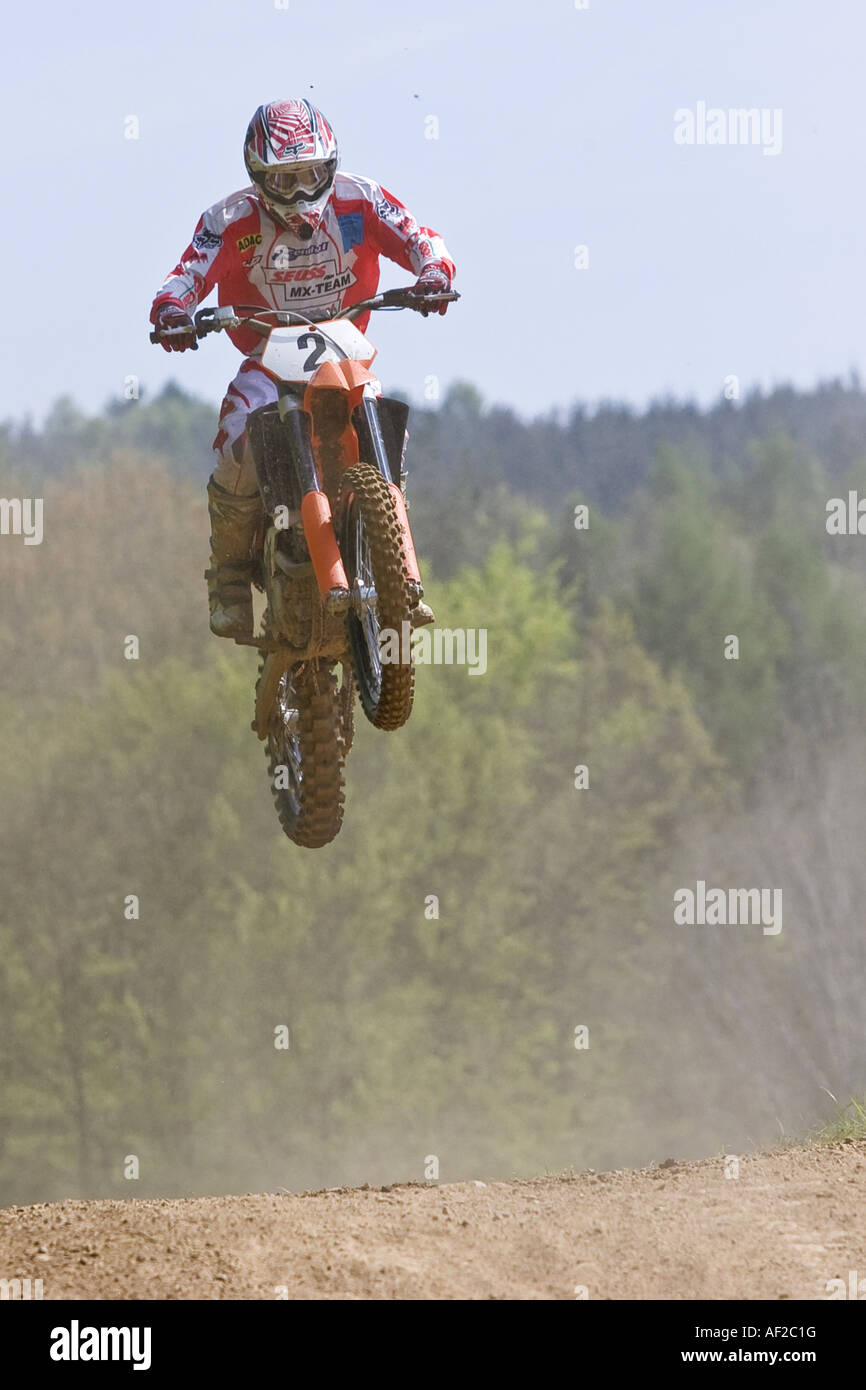 jump during a motocross race, Germany Stock Photo - Alamy
