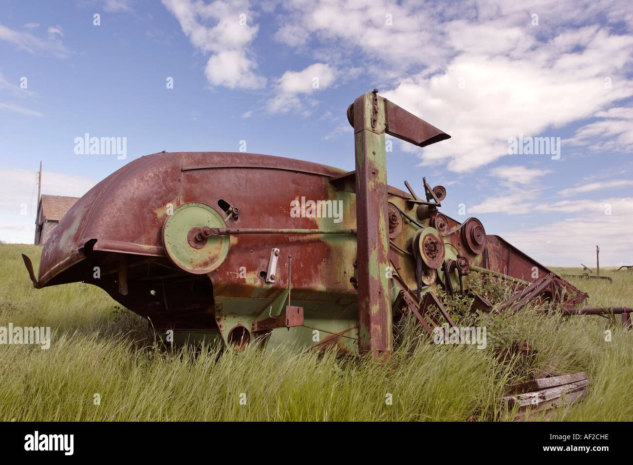 An old dismantled combine in scenic Saskatchewan Canada Stock Photo - Alamy