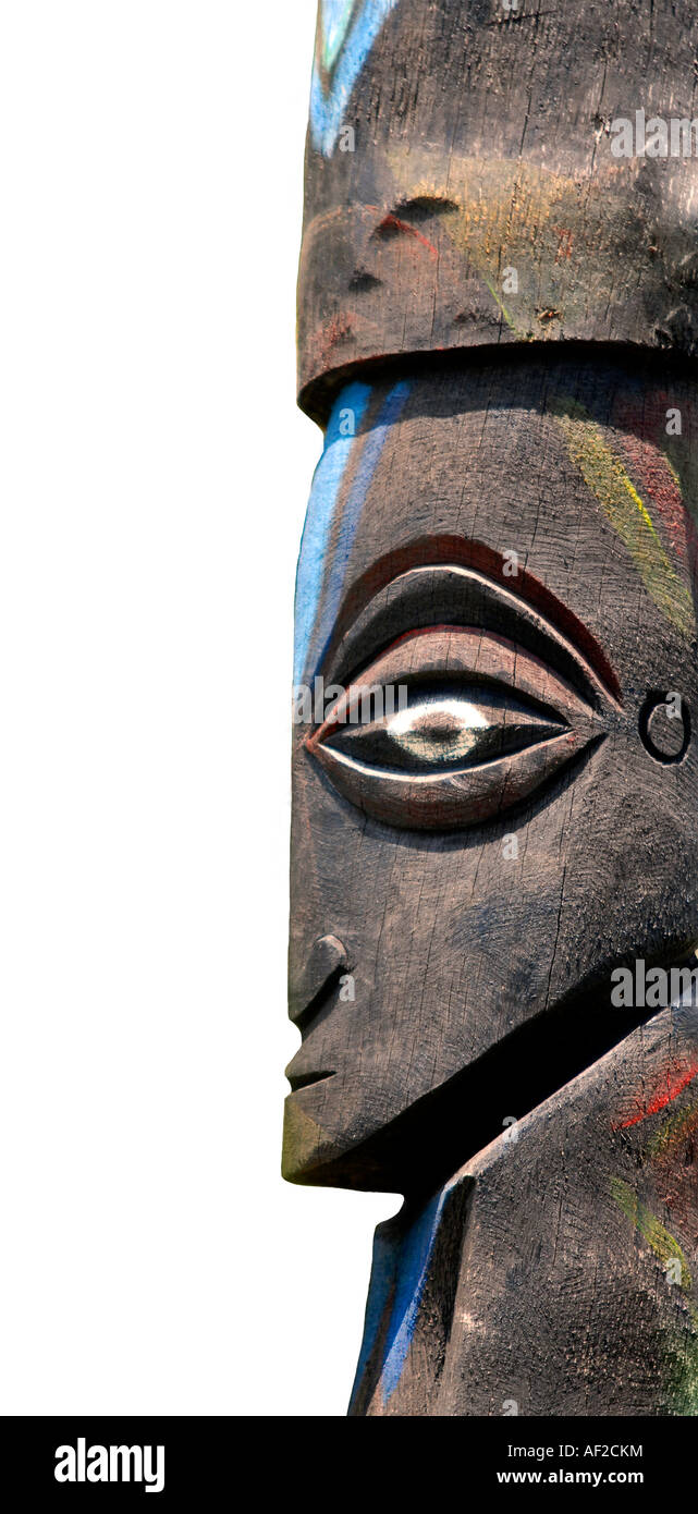 Isolated Image of a traditional Tiki Statue on Bora Bora French ...