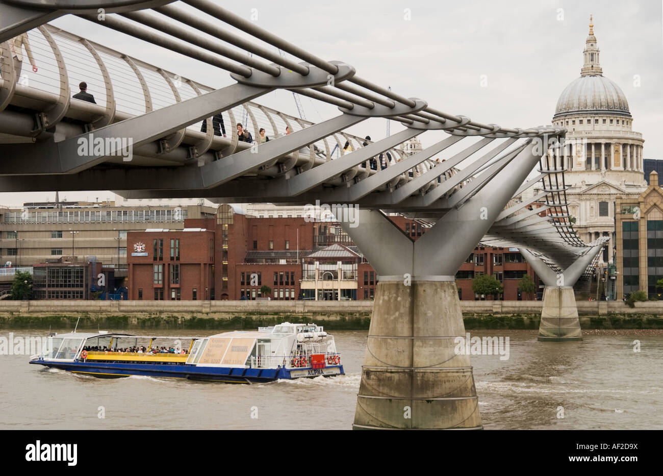 The London Millennium Footbridge Looking Across the Thames to Saint ...
