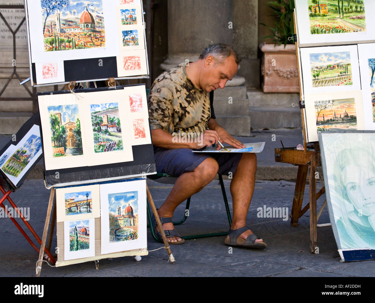A street artist at work Stock Photo - Alamy