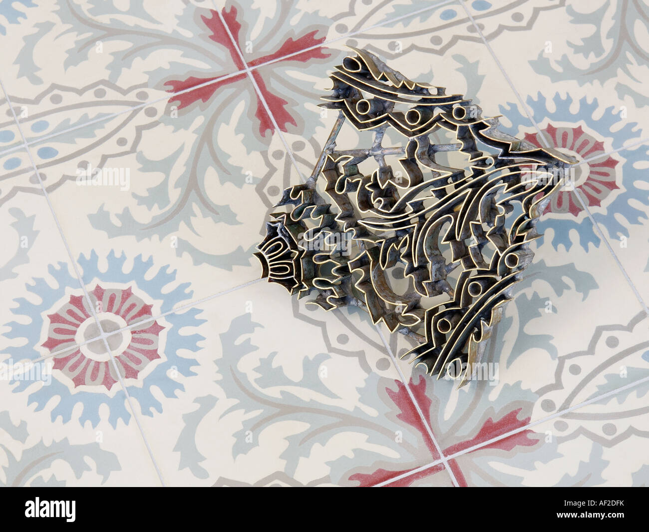 Custom made metal mould template to create a unique repetitive floor ...