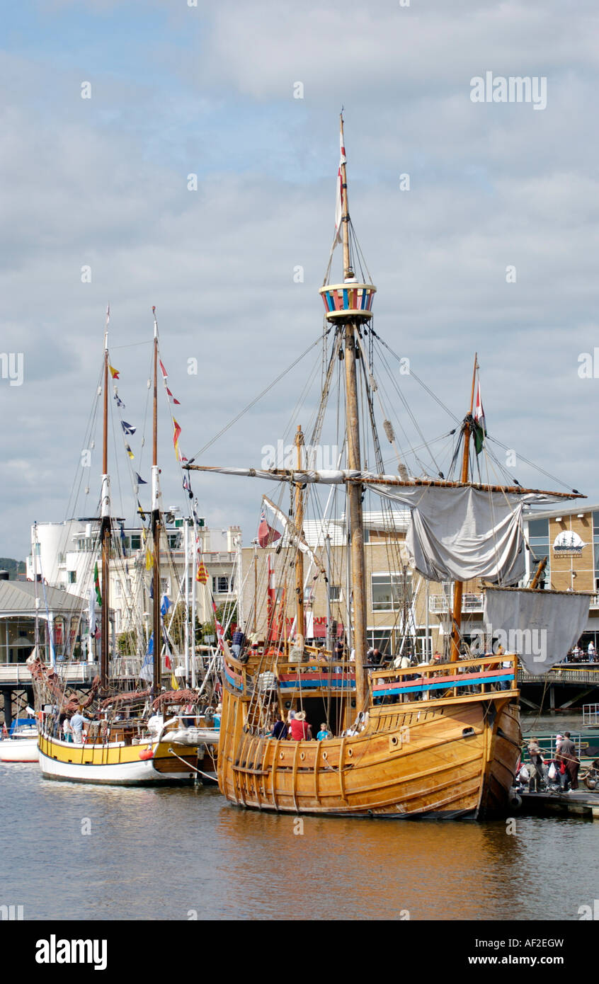 Replica of sailing ship Matthew in which John Cabot sailed from Bristol ...